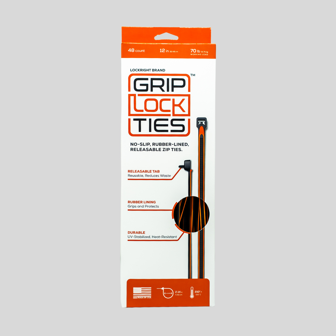 GripLockTies - Releasable, Reusable, Rubber-Lined Zip Ties
